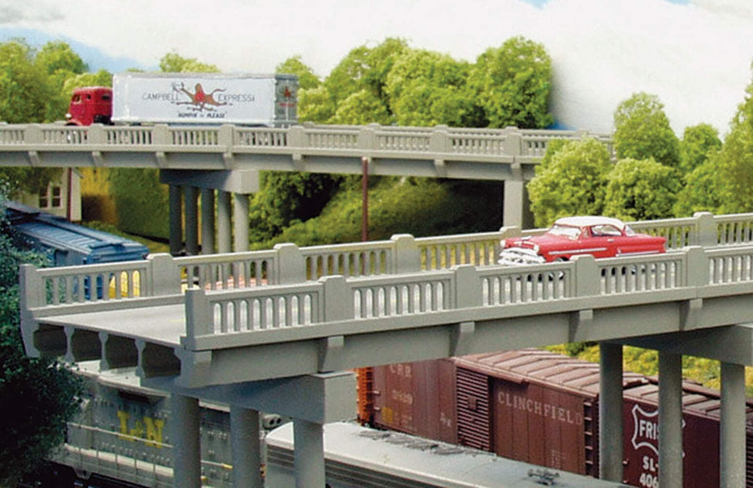 Rix Products 628-0102 HO Scale Vintage 50' Highway Overpass Kit with ...