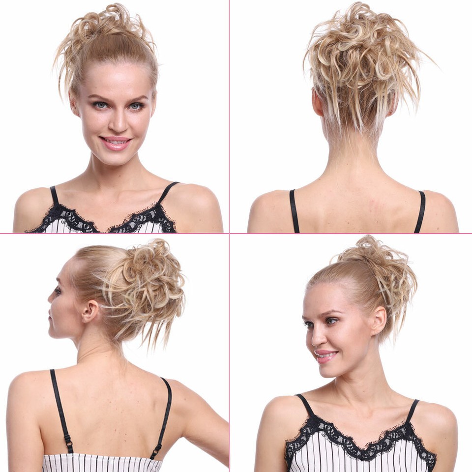 Messy Bun Hair Piece Scrunchie Updo Wrap Hair Extensions Real Natural ...
