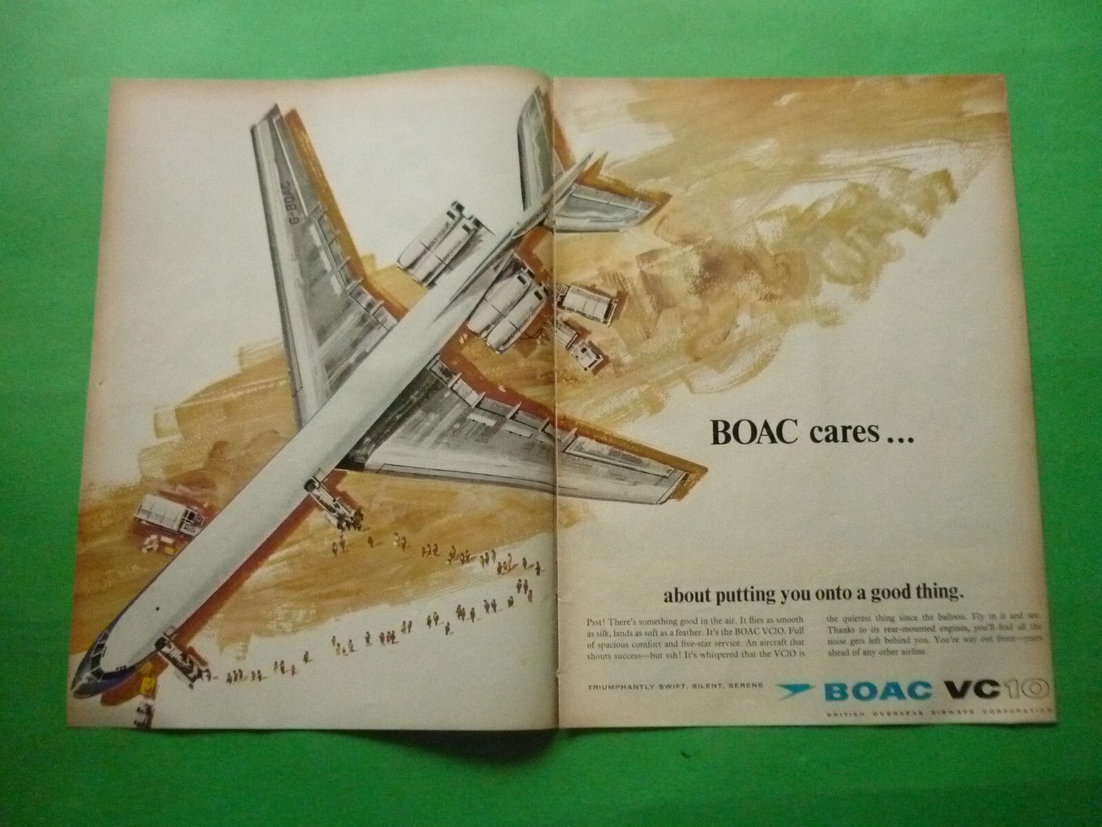 BOAC AIRWAYS BRITISH VC10 1960 Pubblicita' vintage boac cares | eBay