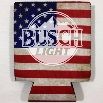 Busch Light Beer Can Cooler Coozie Koozie USA Flag Gift | eBay