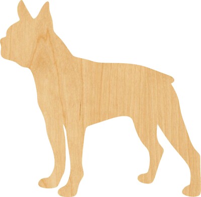 Boston Terrier Laser Cut Out Wood Shape Craft Supply - Woodcraft Cutout ...