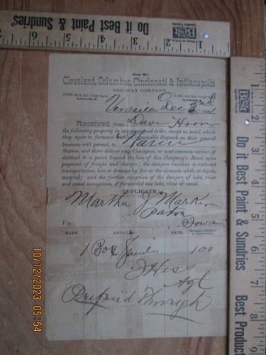 Cleveland Columbus Cincinnati & indianapolis Railroad Form 792 1881 | eBay