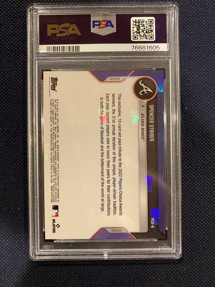 2022 Topps Now PCA Red Parallel Spencer Strider RC /10 PSA 8 Pop 1 None ...