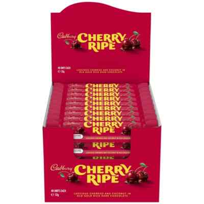 48 x Cadbury Cherry Ripe Milk Chocolate Medium Bars 44g - 2.49Kg Bulk ...