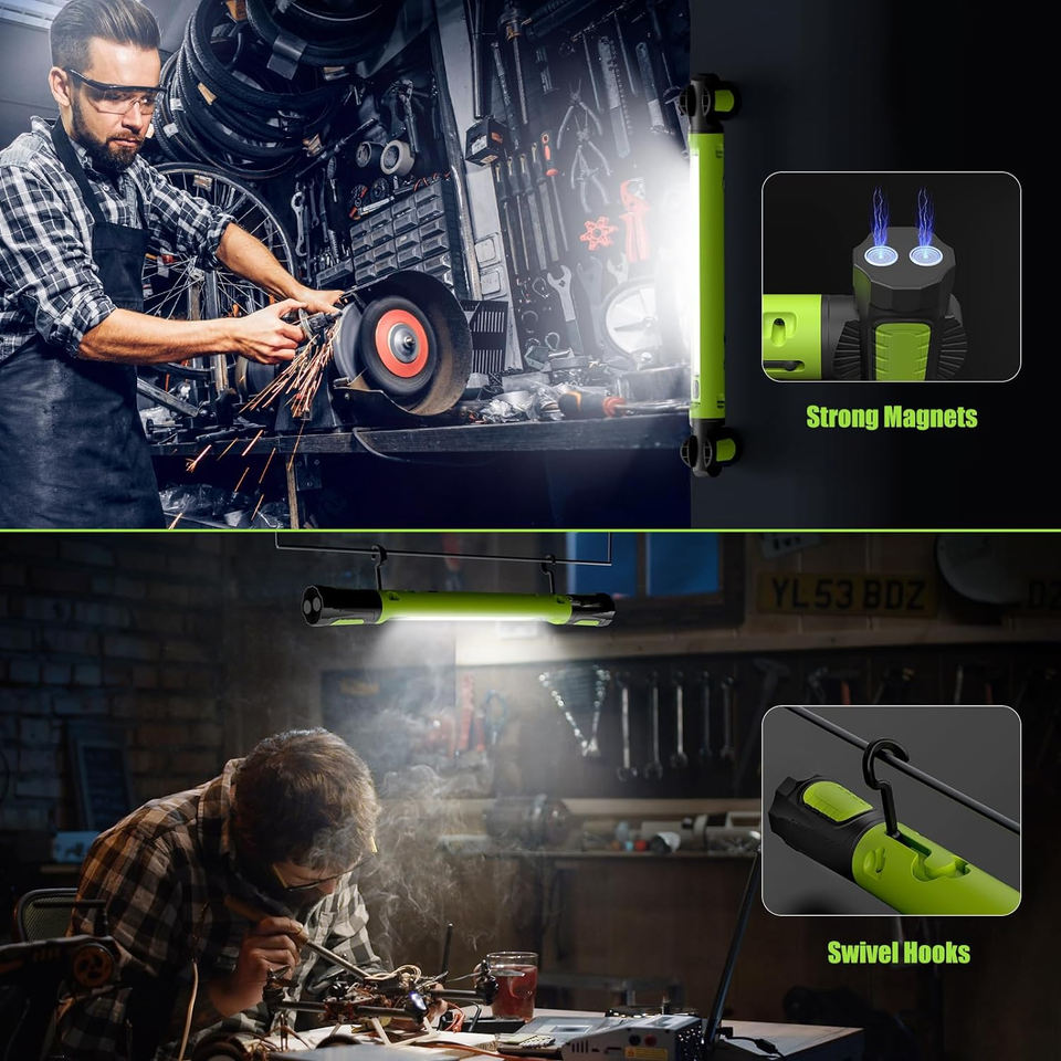 Mechanic Work Light, 3000LM Magnetic Work Light, 5200Mah Rechargeable ...