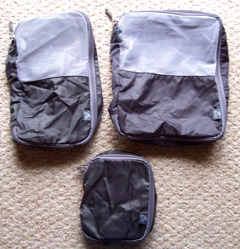 Travelon Packing Cubes Set of 3 Travel Organizers Gray Zippered 2 Mesh ...