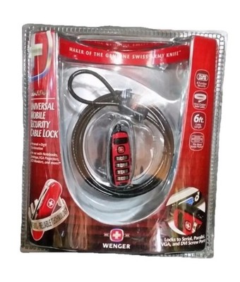 WENGER UNIVERSAL MOBILE SECURITY CABLE LOCK "THE GAURDIA" BRAND NEW ...