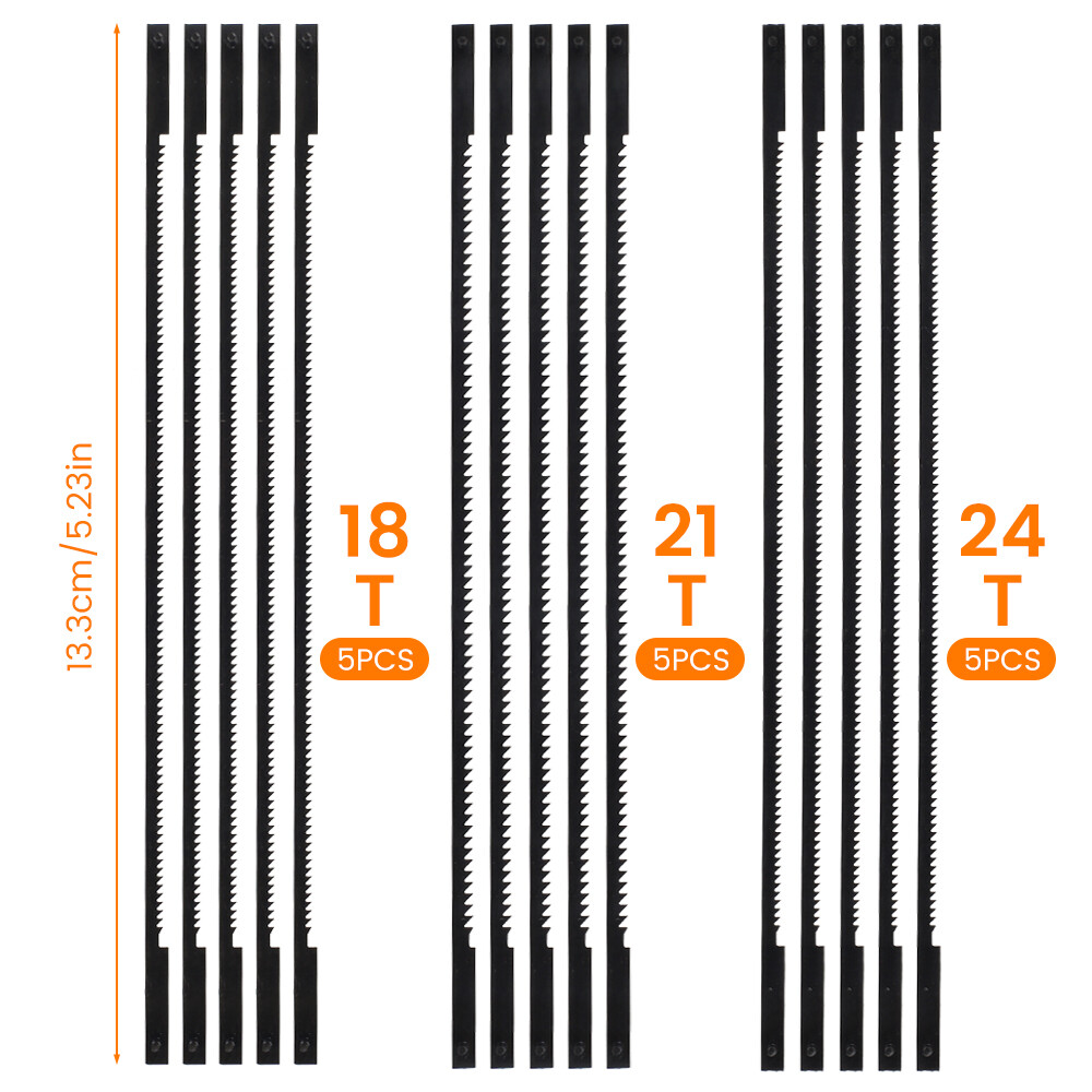 Assorted 18/21/24 Teeth Scroll Saw Blade Pin End Wood Plastic Cutting ...