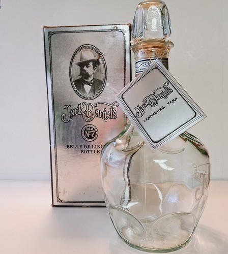 VTG Jack Daniels BELLE OF LINCOLN Empty Bottle, RARE BOX/Hang Tag/Cork ...