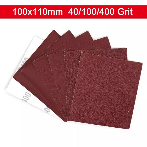100x110mm Sanding Sheets Pad Hook and Loop 40-400 Grit Red Dry ...