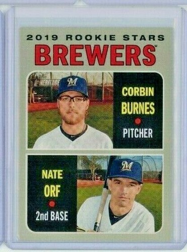 2019 Topps Heritage Brewers Rookie Stars Corbin Burnes / Nate Orf RC ...