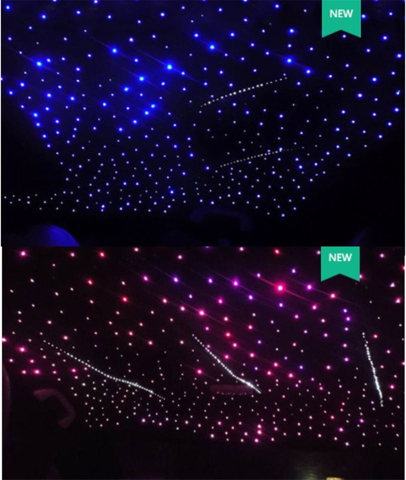 900pcs 16W RGBW LED Fiber Optic Car Ceiling Star Meteor Light Kit APP ...