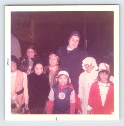 Vintage 1973 Photo Nun w/ Children Dressed In Halloween Costumes 1970's ...