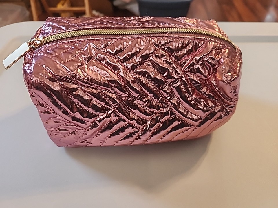 Ulta Hot Pink Metallic Cosmetic Bag Makeup Organizer Tampon Tote | eBay