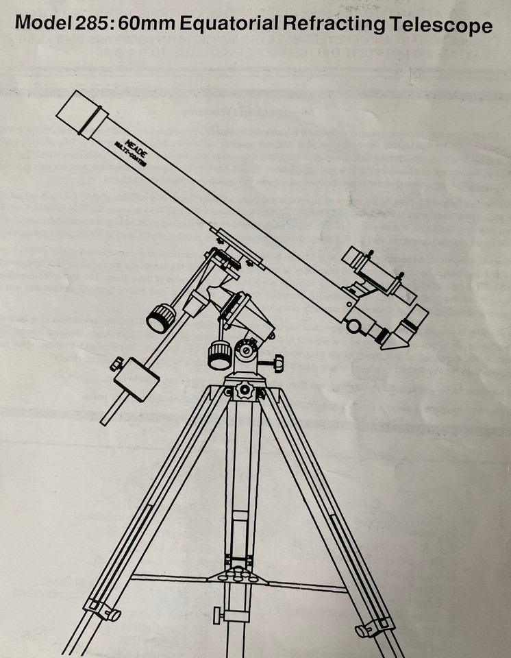 Meade 60 mm Equatorial Refracting Telescope w/Tripod Model 285 LOCAL ...