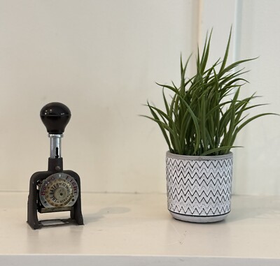 Vintage BATES Eight Numbering Machine Ink Stamper 6 Wheels Style E | eBay