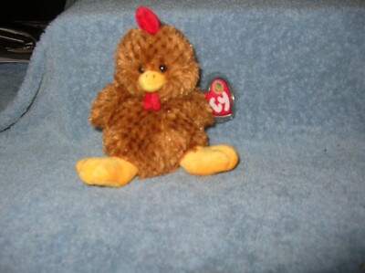 TY Beanie Baby CLUCKY the Chicken (BBOM August 2006) (6 inch) B/N/W/T ...
