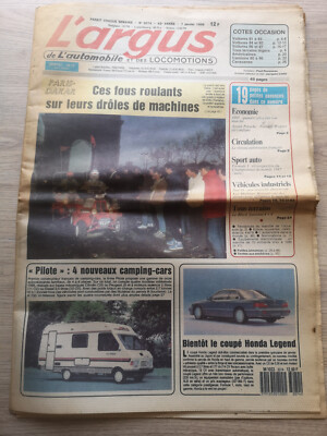 L'ARGUS du 7/01/1988; Paris-Dakar/ Côte voiture 81 à 77/ Américaines ...