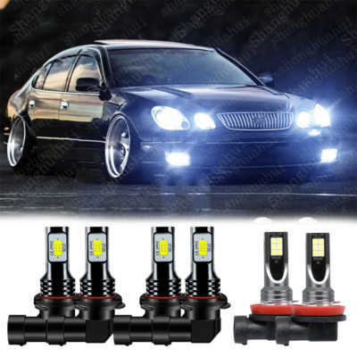 For Lexus GS300 1998-2004 6000K LED Headlights High Low + Fog Lights ...