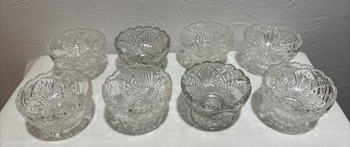 Higbee Glass Co. 8 Vintage Clear Madora Pattern Sherbet Dessert Dish ...