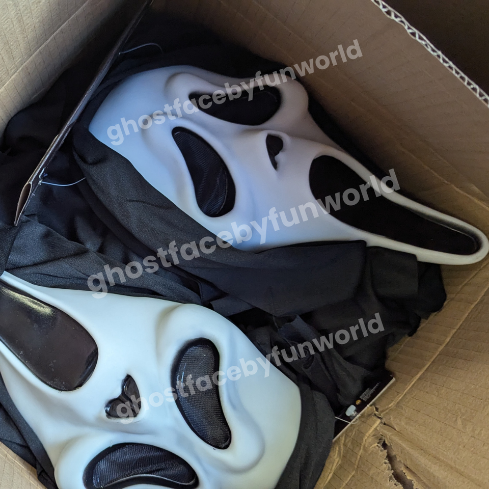 Classic Official Ghost Face Scream Mask With Shroud - Scream Fun World ...