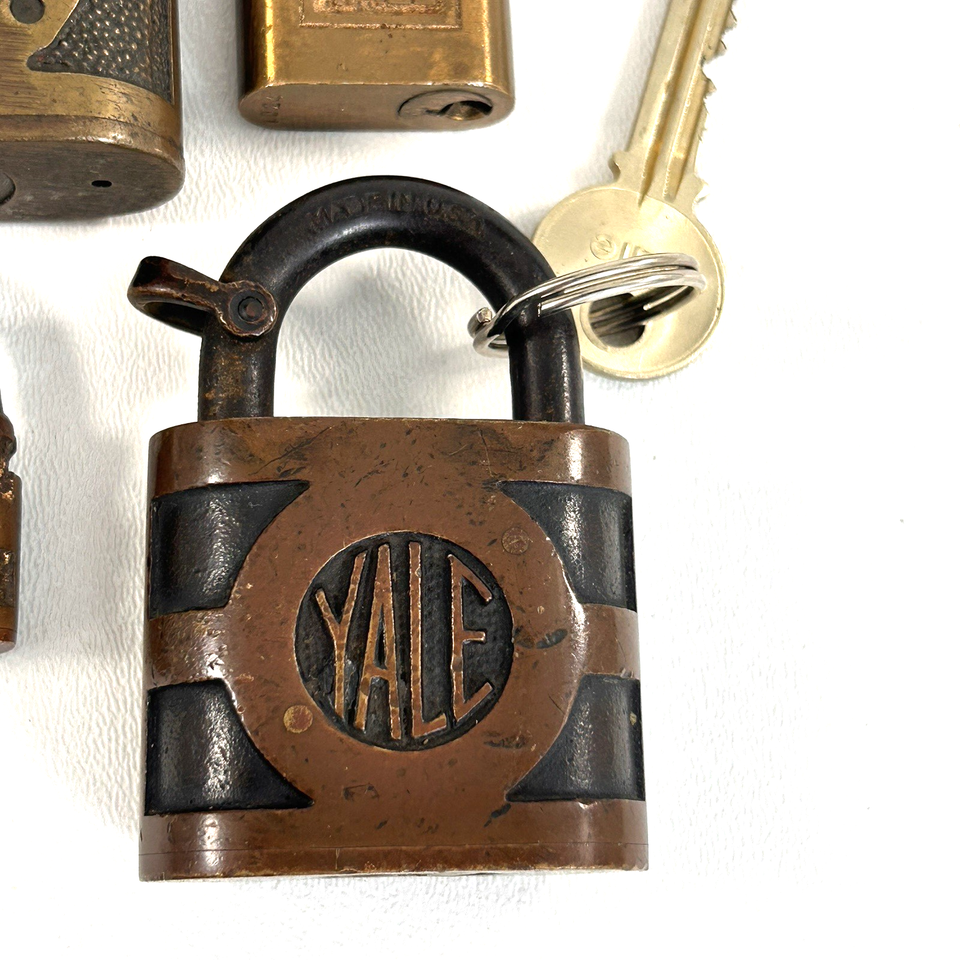 LOT OF 4 Vintage Working Small Yale Padlock Lock WITH KEYS Mini ...