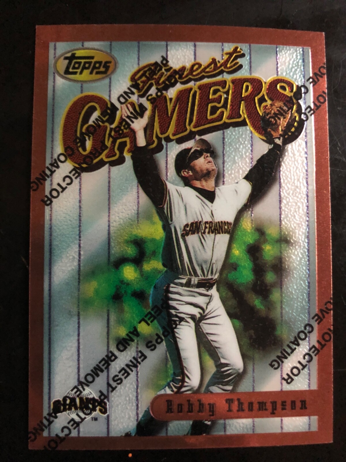 1996 Topps Finest Gamers Common #58 Giants Robby Thompson Baseball Card ...