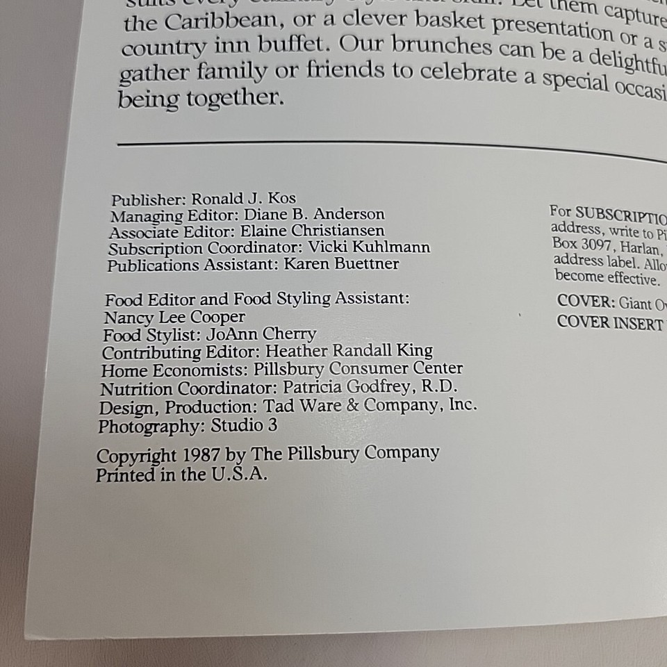 Breakfasts & Brunches Pillsbury Classic Cookbook #79 VG Vintage ...