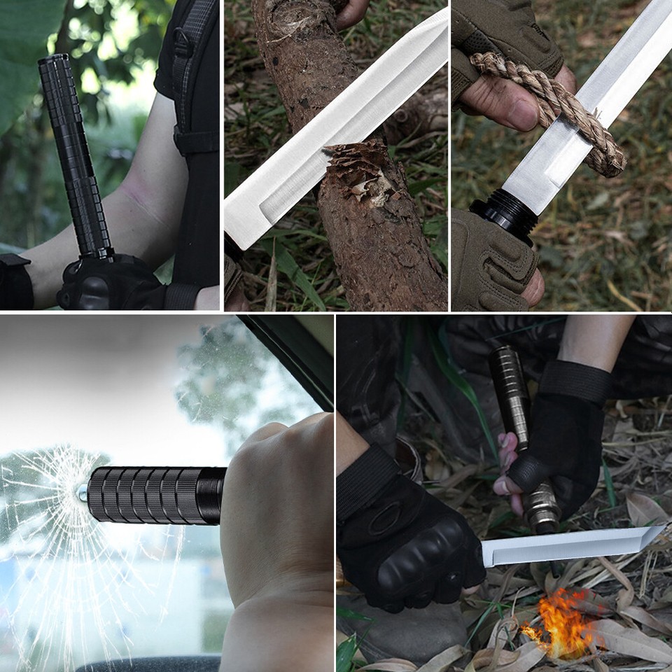 Outdoor Survival Combat Knife Tactical Knife Pipe Stick Knife w/ Fire ...