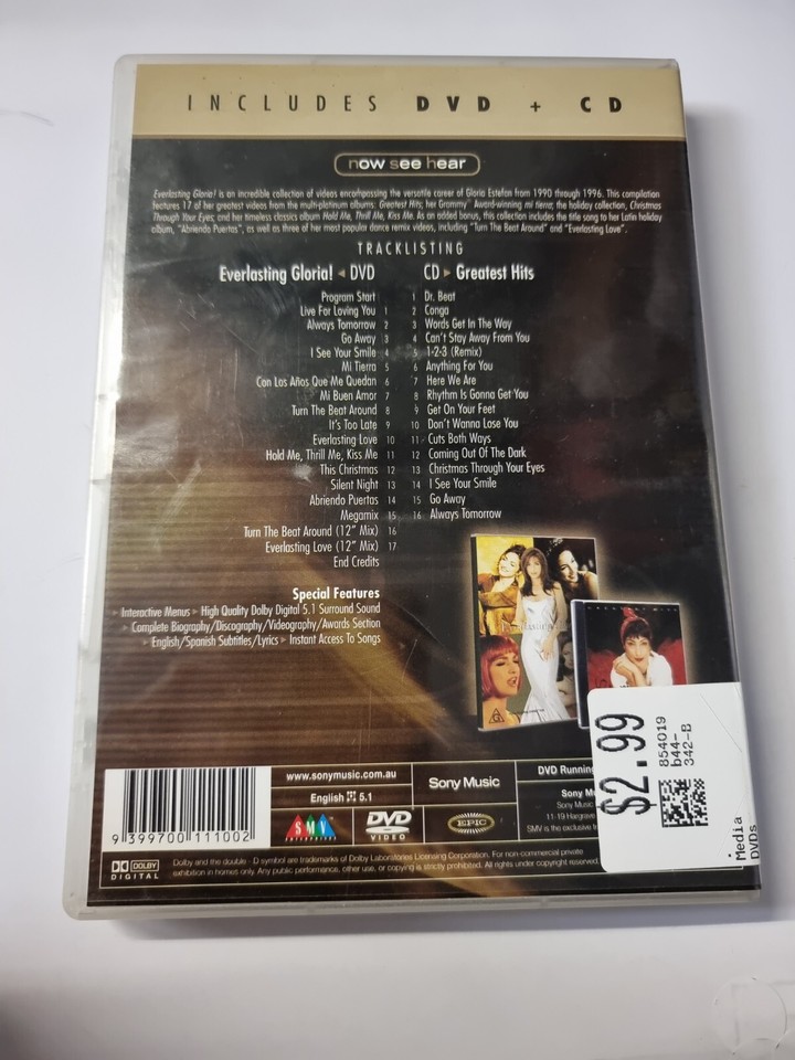 Gloria Estefan - Now See Hear (DVD, 2003) az281 9399700111002 | eBay