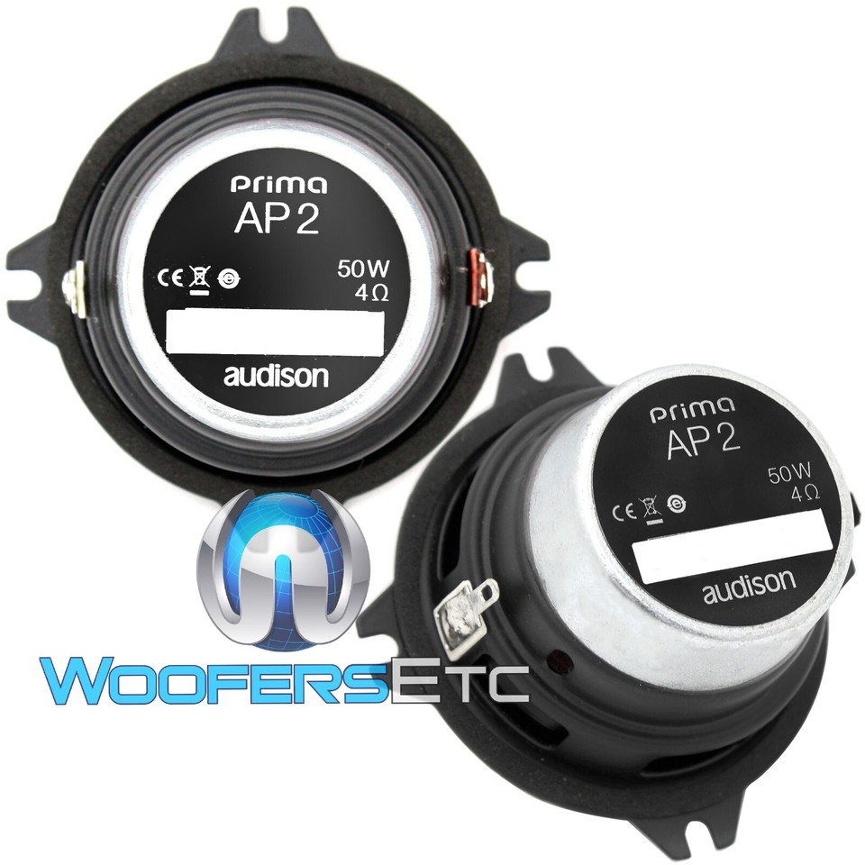 AUDISON AP2 PRIMA 2" ALUMINIUM MIDRANGE 50W 4-OHM SPEAKERS PAIR CAR ...