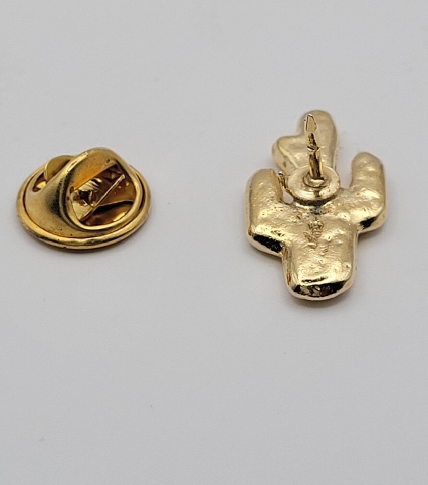 Beautiful Gold Tone Saguaro Cactus Succulent Lapel Pin Arizona Desert ...