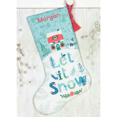 Dimensions counted cross stitch kit "Stocking Holliday Home", 40,6x30cm ...