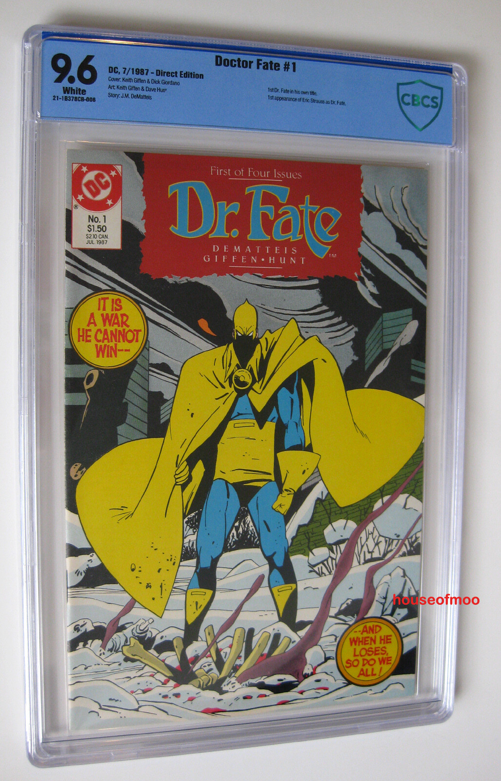DOCTOR FATE #1 CBCS 9.6 NM+ 1987 1st App ERIC STRAUSS as DR FATE 1st ...