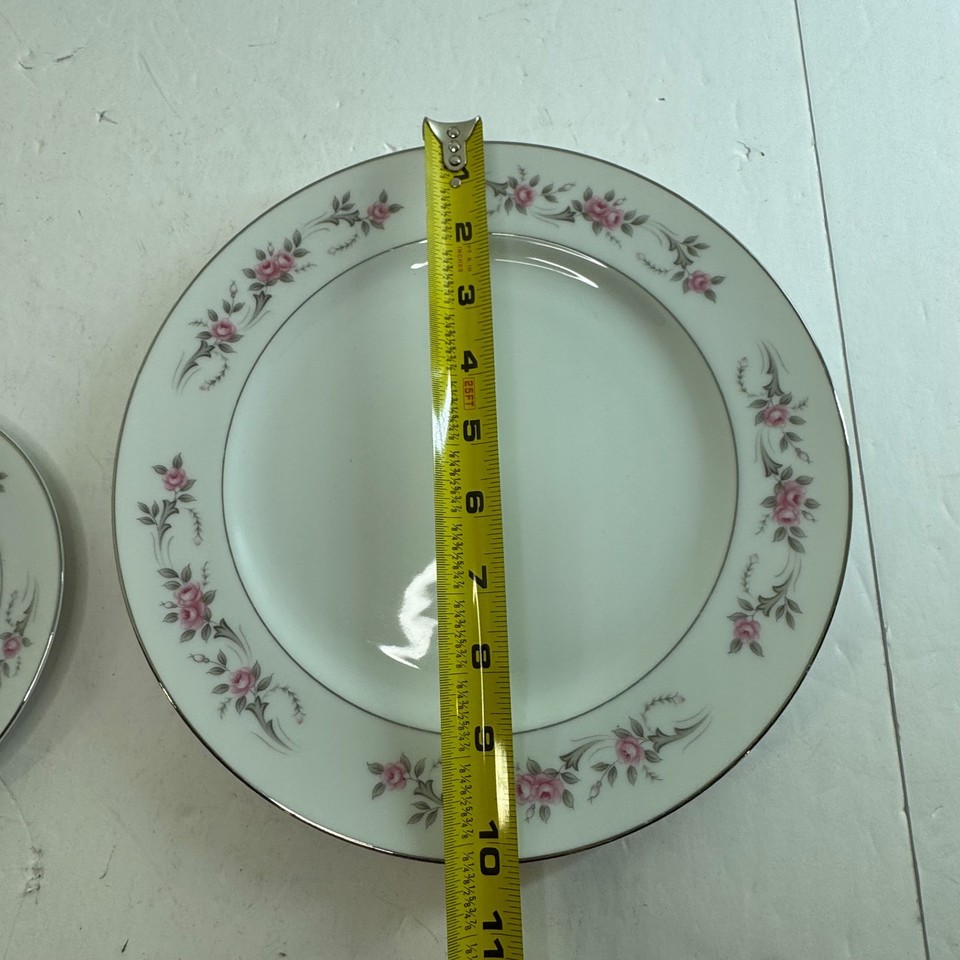 Pageant Diamond China Japan Pink Floral Dinner Plates Lot Set of 8 Each ...