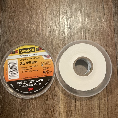 Scotch 35 White Color 3M Vinyl Electrical Tape, 3/4 in x 66 ft. Brand ...