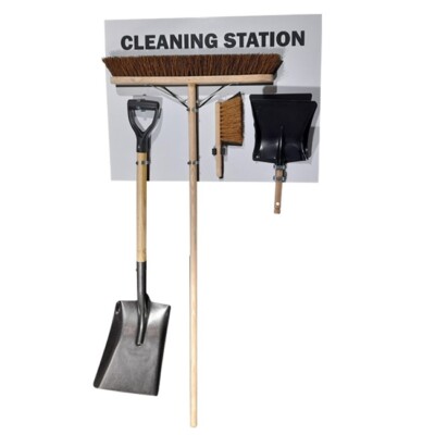 Cleaning Station Board Complete With Brush, Shovels & Hand Brush For ...
