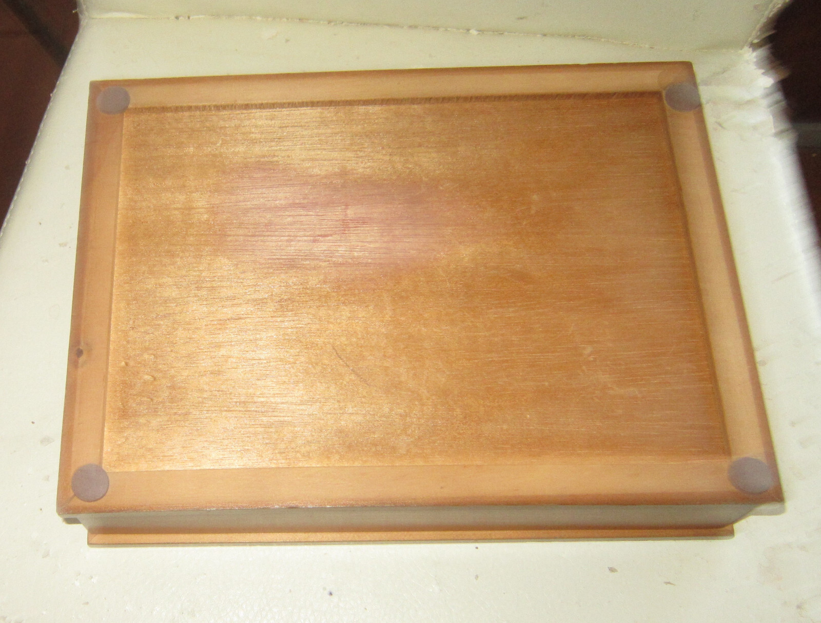 Vintage Alaskan Eskimo wood salmon trinket box, signed - a really nice ...