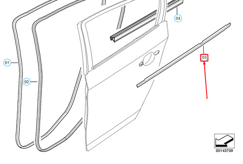 BMW 3 E90 Rear Left Door Outer Weatherstrip 51347060249 | eBay