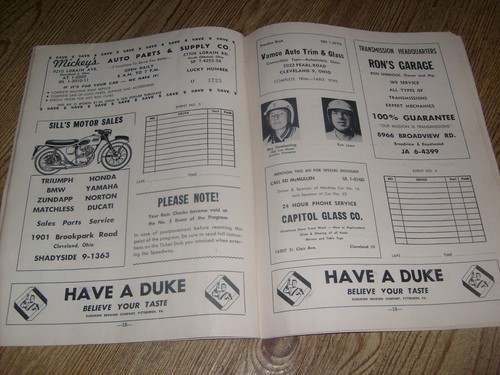 Cloverleaf Speedway Review Program 1964 Cleveland Ohio No Writing Stock ...