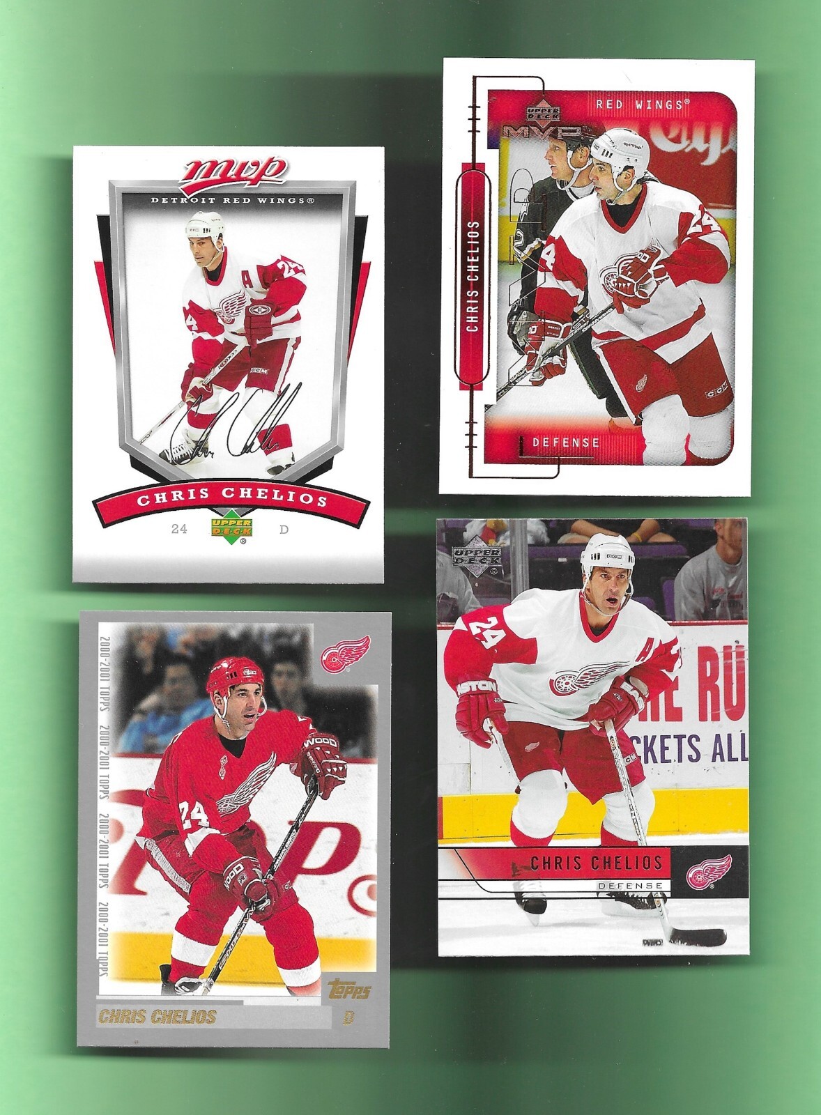 ALL 4! CHRIS CHELIOS-DETROIT RED WINGS! Upper Deck/Topps LOT SILVER ...