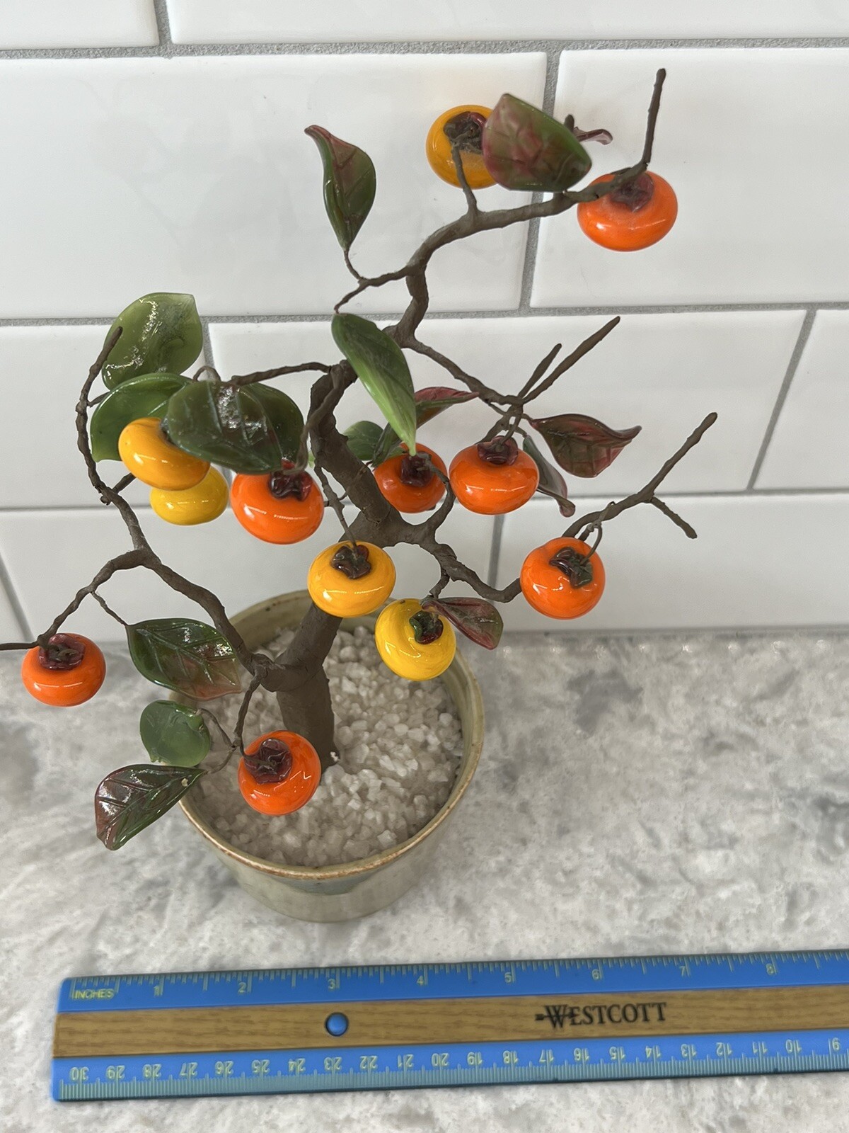 Rare Japanese Lucky Glass Persimmon Fruit Bonsai Tree | eBay