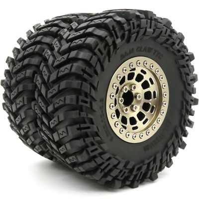 2x RC Soft Comp 2.2 Mud Crawler Tires 127mm & Negative Offset 2.2 Beadlock Wheel | eBay