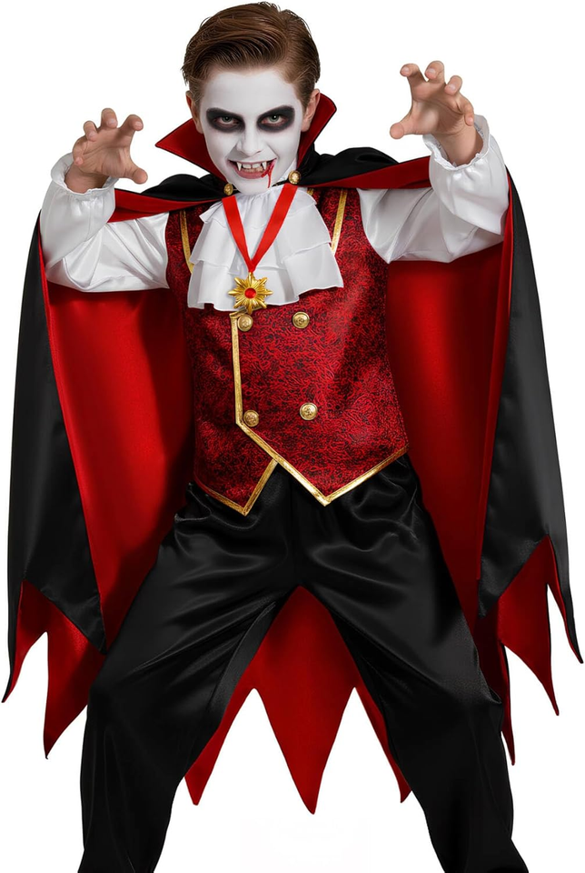 Kids Vampire Costume Royal Vampire Costume Set for Boys Girls Halloween ...