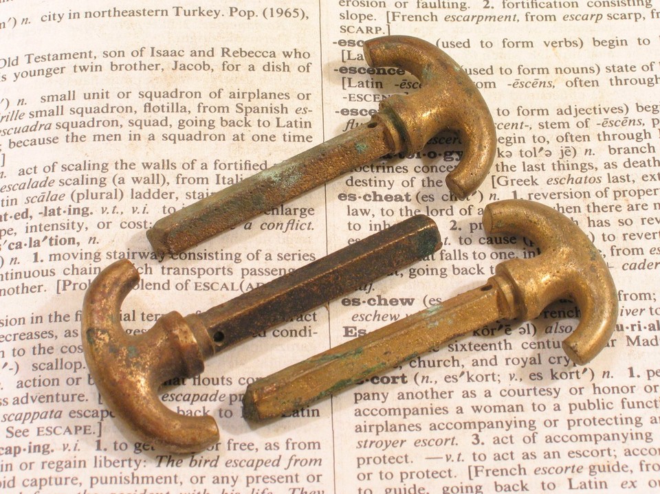 3 Vintage Brass Door Lock Thumbturn Twists Antique Mortise Hardware | eBay