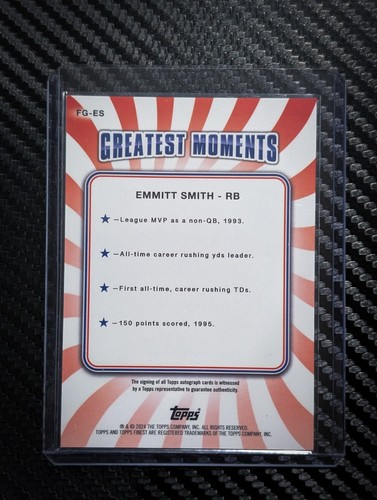 2024 Topps Finest -Finest Greats Emmitt Smith FG-ES Gold Autograph ...