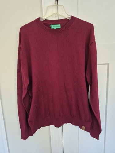 Mio Marino Sweater Red Burgundy Crew Neck Long Sleeve Pullover Cotton ...