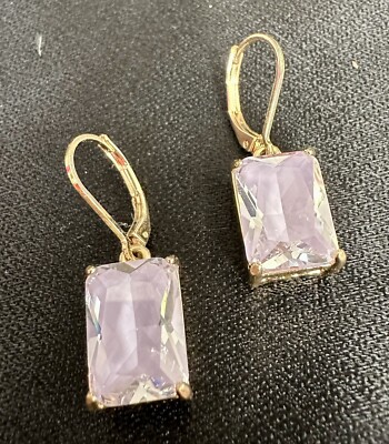 Light Lavender Cristal Rectangle Drops | eBay