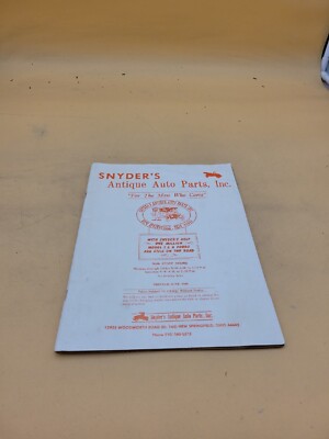 SNYDERS ANTIQUE AUTO PARTS INC NEW SPRINGFIELD OHIO CATALOG GUIDE ...
