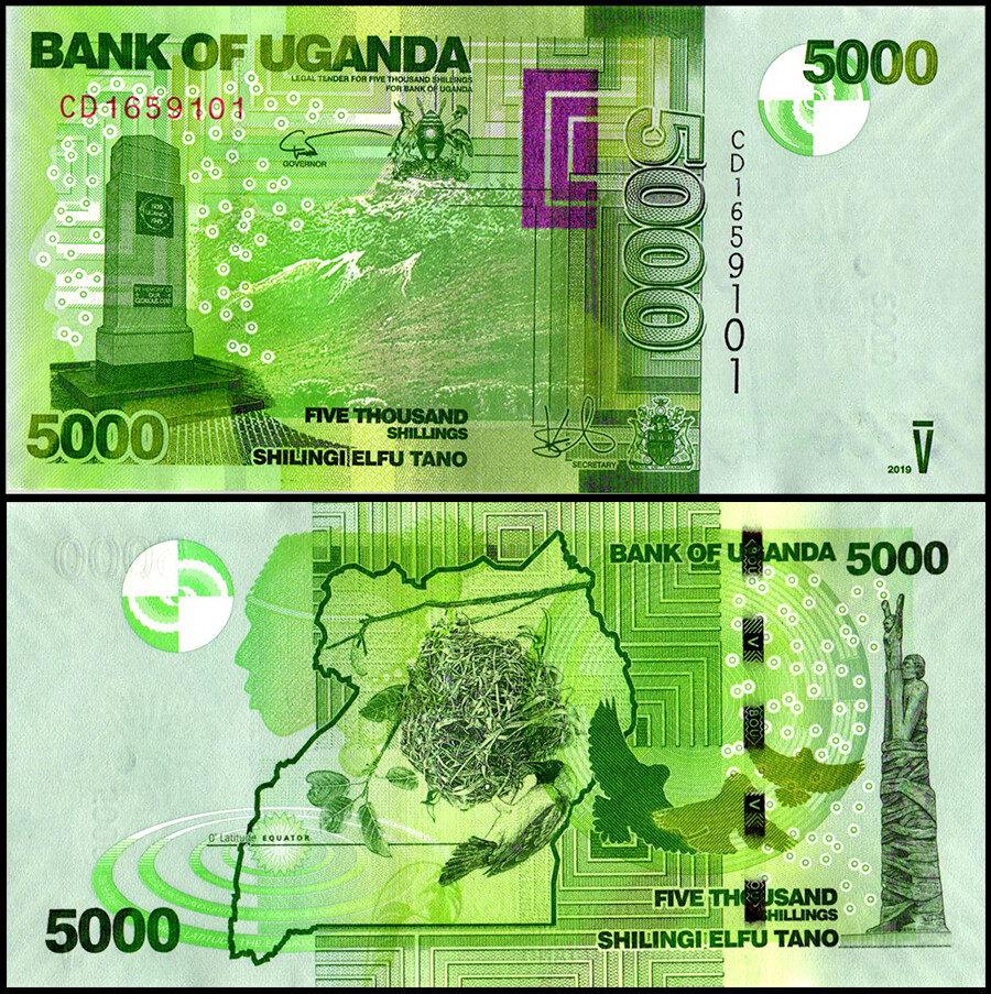 100 x Uganda 5,000 Shillings Banknotes, 2019, P-51f, UNC USA SELLER | eBay